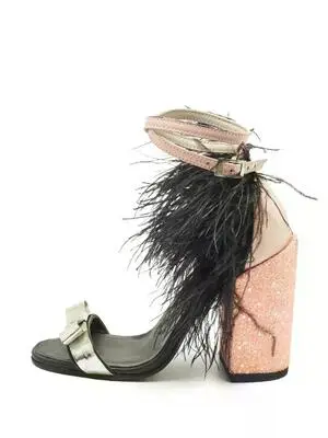 Mach & Mach Leather Feather Sandals