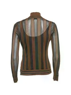 Fendi Striped Turtleneck Knit Top