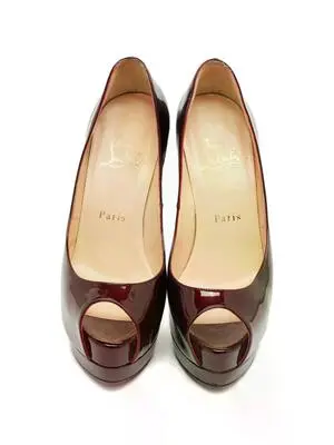 CHRISTIAN LOUBOUTIN Open-toe Leather Platform Pumps
