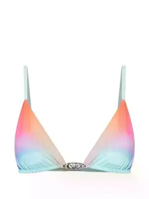 Casablanca Gradient Triangle Bikini Top - Blue