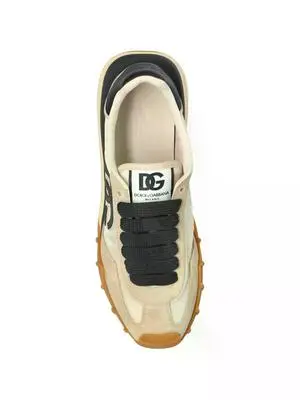 Dolce & Gabbana Leather Sneakers With Logo Appliqu