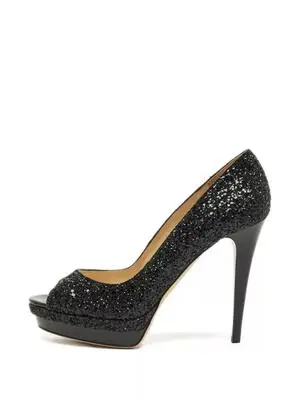JIMMY CHOO Luna Glitter Platform Pumps