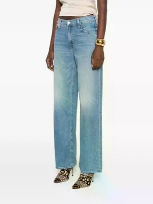 MOTHER Spinner Zip Sneak Wide-leg Jeans - Blue