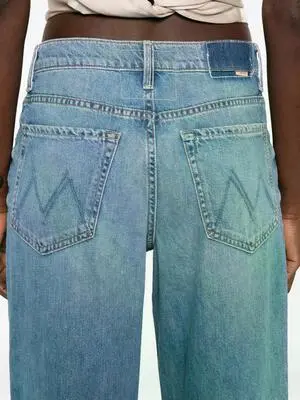 MOTHER Spinner Zip Sneak Wide-leg Jeans - Blue