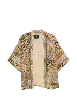 Etro Paisley Leopard Print Jacket - Neutrals