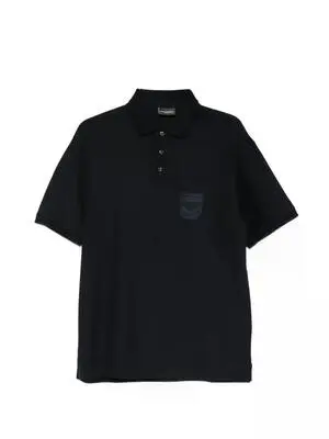 Emporio Armani Logo-patch Polo Shirt - Blue