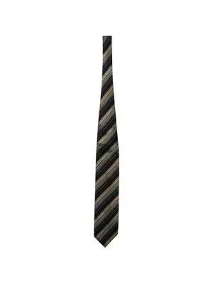 Ermenegildo Zegna Striped Silk Tie - Black