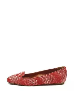 Missoni Zigzag-embroidered Ballerina Flats