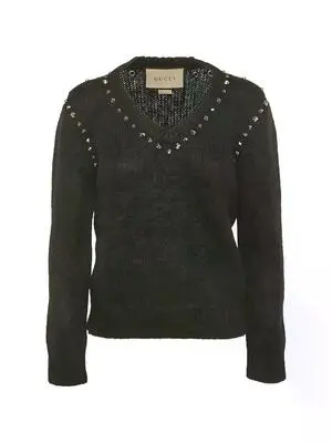 Gucci Studded V-neck Sweater