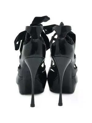 Alexander McQueen Leather Cut-out Platform Sandals