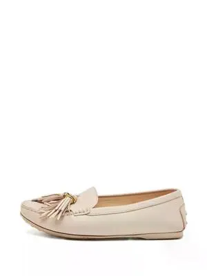 TOD'S Fringed Leather Loafer - Neutrals