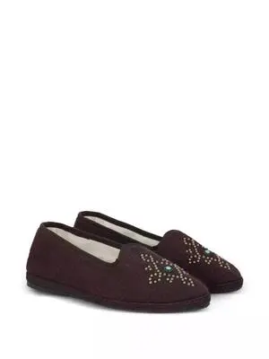 FORTELA Brass-studded Wool Slippers