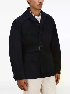 FORTELA Belted Chest-pocket Jacket - Blue