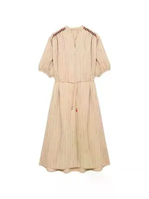 FORTELA Vera Striped Midi Dress - Neutrals
