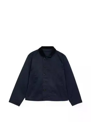 FORTELA Deck Herringbone Jacket With Corduroy Collar - Blue