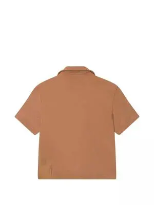 FORTELA Grand V-neck Short-sleeve Sweatshirt - Brown