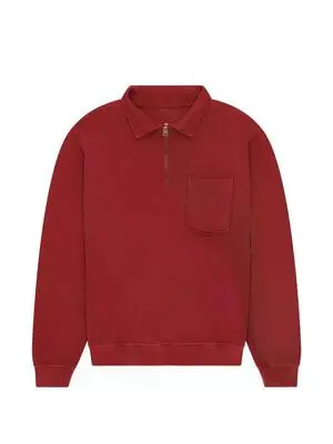 FORTELA Yale Zip-up Chest-pocket Sweatshirt - Red