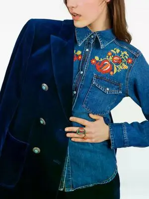 FORTELA Brigitter Floral-embroidered Shirt