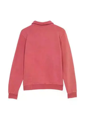 FORTELA Polo-collar Pocket Zip-up Polo Shirt - Red