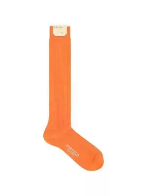 FORTELA Ribbed Knee-high Socks - Orange