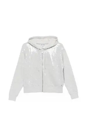 Dkny Sequined Zip-front Hoodie