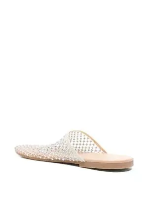 ALYSI Woven Net-detail Flat Mules