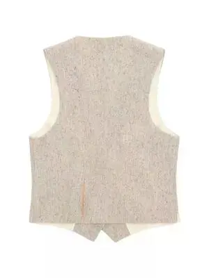FORTELA Demi Button-front Single-breasted Waistcoat - Neutrals