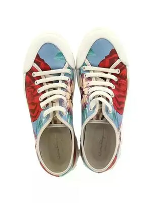 FERRAGAMO Floral Lace-up Sneakers