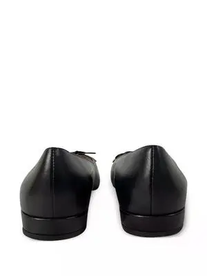 STUART WEITZMAN Bow-detail Leather Flat Pumps