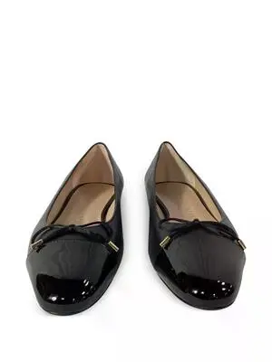 STUART WEITZMAN Bow-detail Leather Flat Pumps