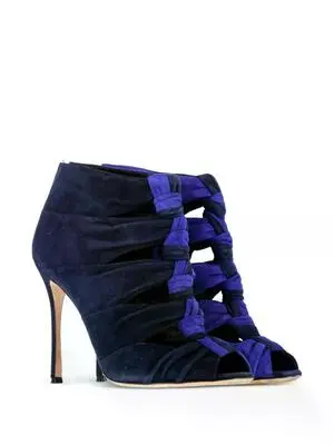 SERGIO ROSSI Cut-out Suede Ankle Boots