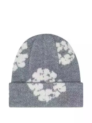 DENIM TEARS Flower-print Beanie - Grey