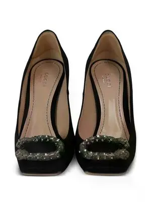 Gucci Dionysus Embellished Satin Pumps