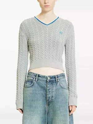 Loewe Cable Knit V-neck Sweater
