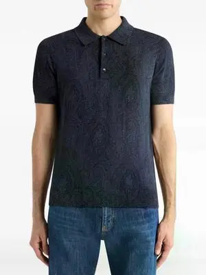 Etro Floral-paisley Polo Shirt - Blue
