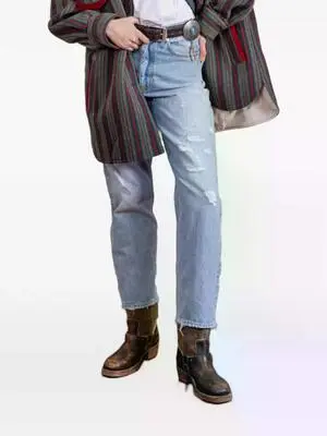 FORTELA High-waisted Five-pocket Denim Wide-leg Jeans