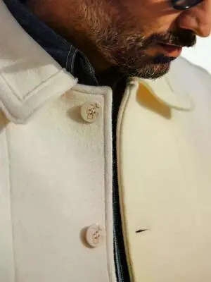 FORTELA Donkey Front Pocket Wool Coat - Neutrals
