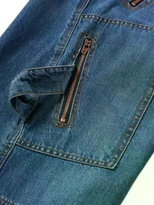 FORTELA Wide-leg Denim Cargo Pants