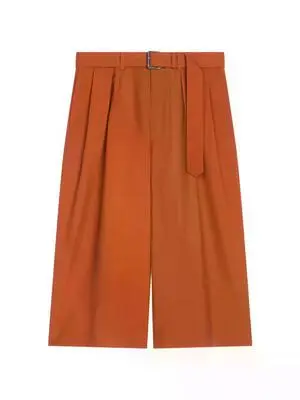 Dries Van Noten Belted Wool Shorts - Orange