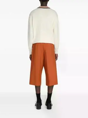 Dries Van Noten Belted Wool Shorts - Orange