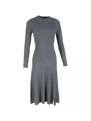 Maje Long-sleeve Knitted Midi Dress