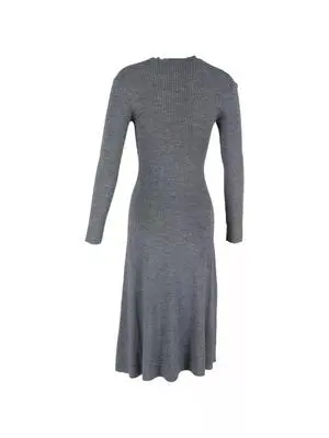Maje Long-sleeve Knitted Midi Dress