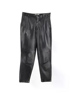 Saint Laurent Pleated Leather Trousers
