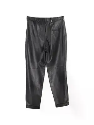 Saint Laurent Pleated Leather Trousers