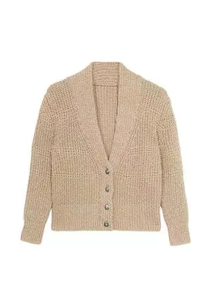 FORTELA Open Knit Button Cardigan - Neutrals