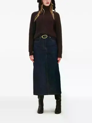 FORTELA Denim Slit Maxi Skirt