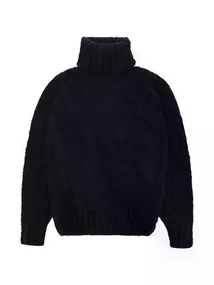 FORTELA Ribbed Turtleneck Sweater - Blue