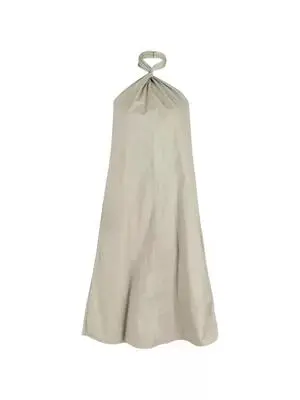 ANINE BING Cosette Twist-front Cotton Midi Dress