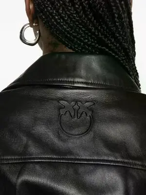 Pinko Zip Leather Jacket - Black