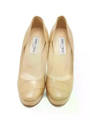 JIMMY CHOO Crocodile-embossed Leather Pumps
